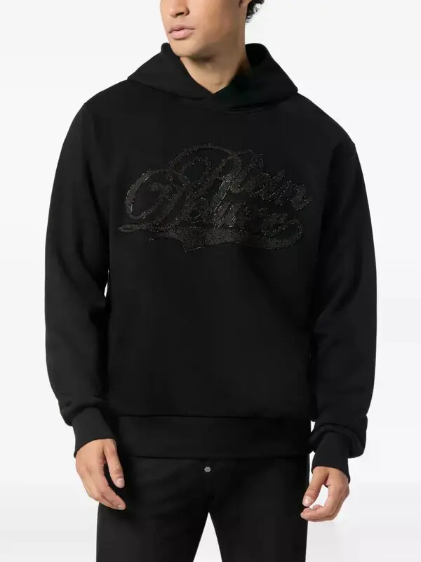 Philipp Plein Crystal-embellished Hoodie - Black