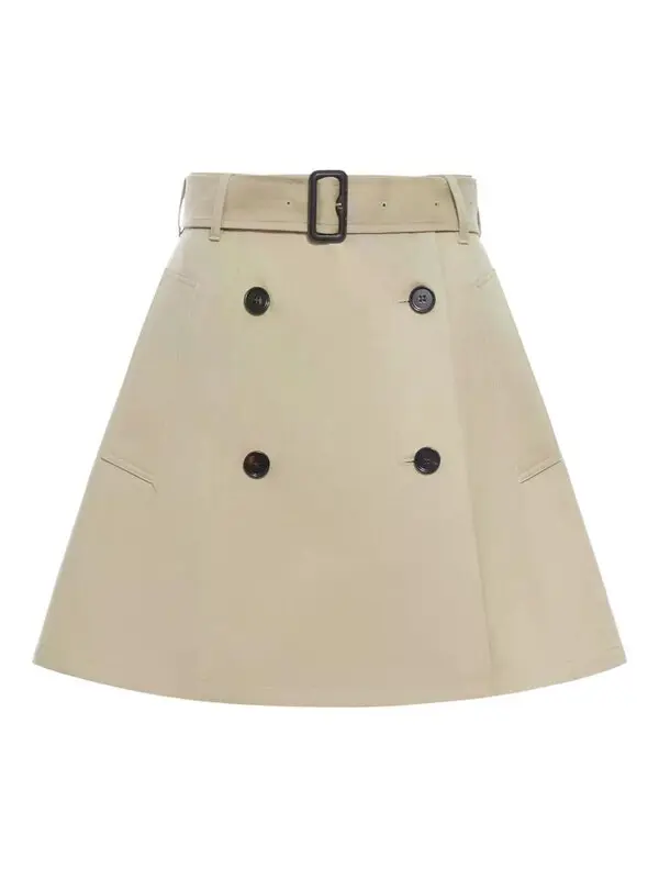 Burberry Belted Double-breasted Skirt - Grey