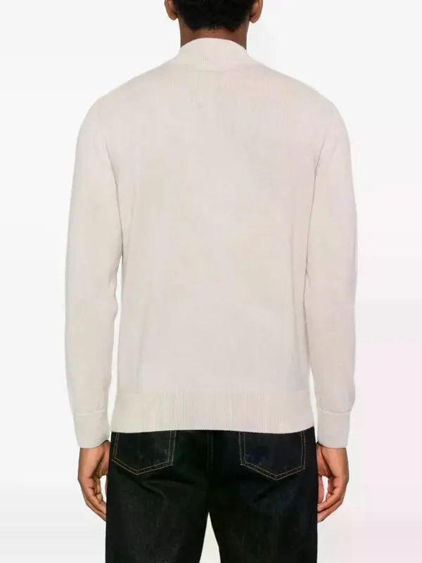 Eleventy High-neck Zip-up Cardigan - Neutrals