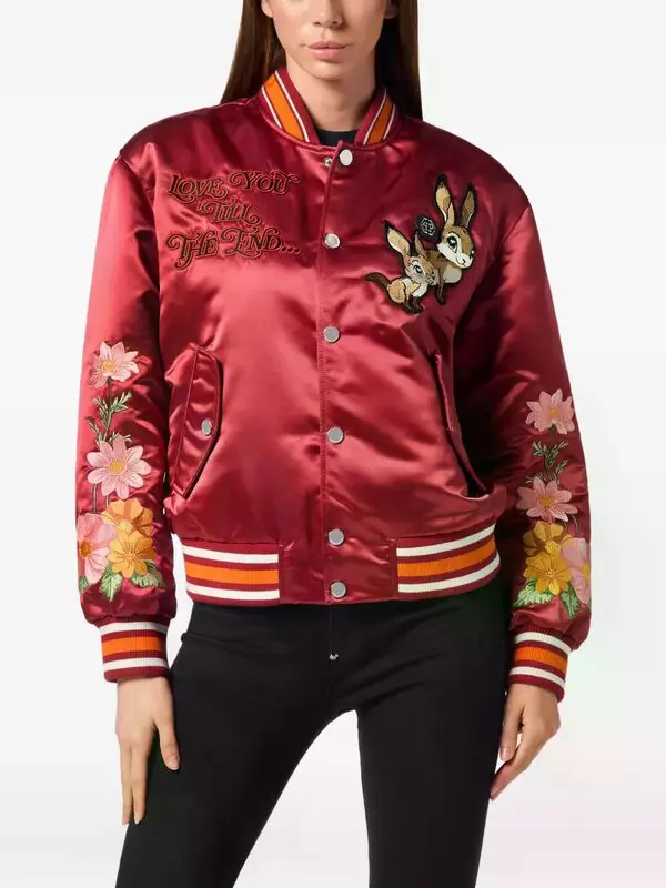 Philipp Plein Embroidered Satin Bomber Jacket