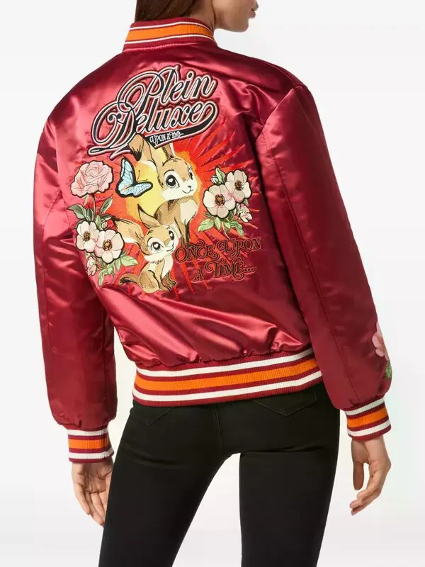 Philipp Plein Embroidered Satin Bomber Jacket