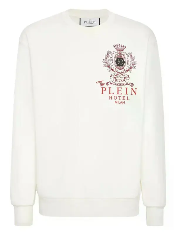 Philipp Plein Crest-embellished Sweatshirt - White