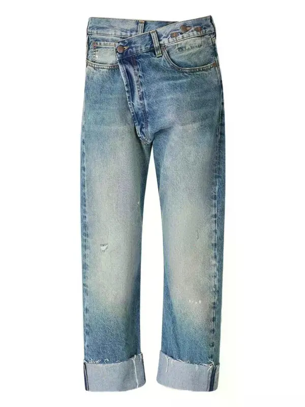 R13 Crossover Frayed Jeans