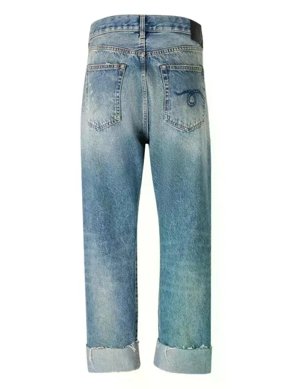 R13 Crossover Frayed Jeans