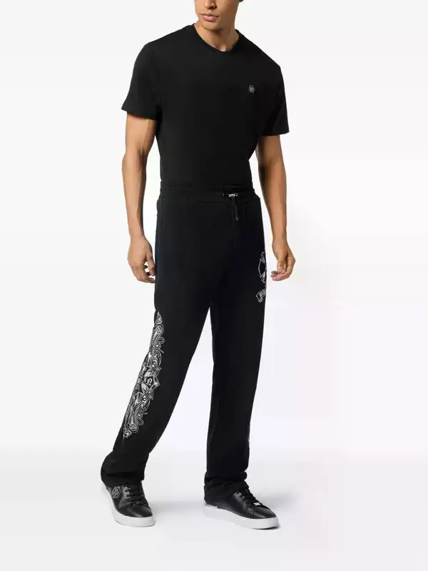 Philipp Plein Chrome-crest-embroidered Track Pants