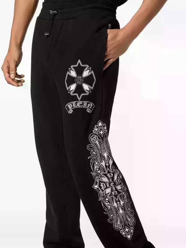 Philipp Plein Chrome-crest-embroidered Track Pants