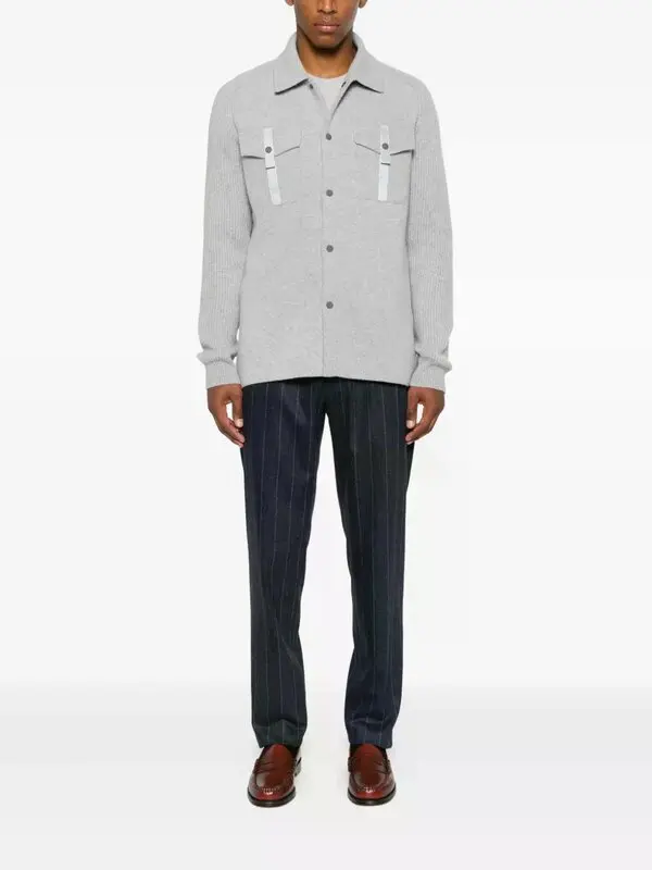Sease Ribbed-sleeve Shirt Jacket