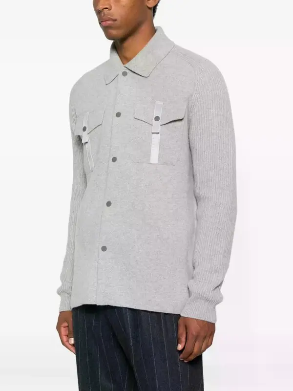 Sease Ribbed-sleeve Shirt Jacket