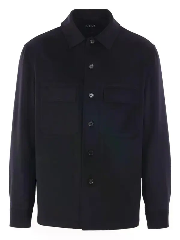Zegna Cashmere Buttoned Shirt - Blue