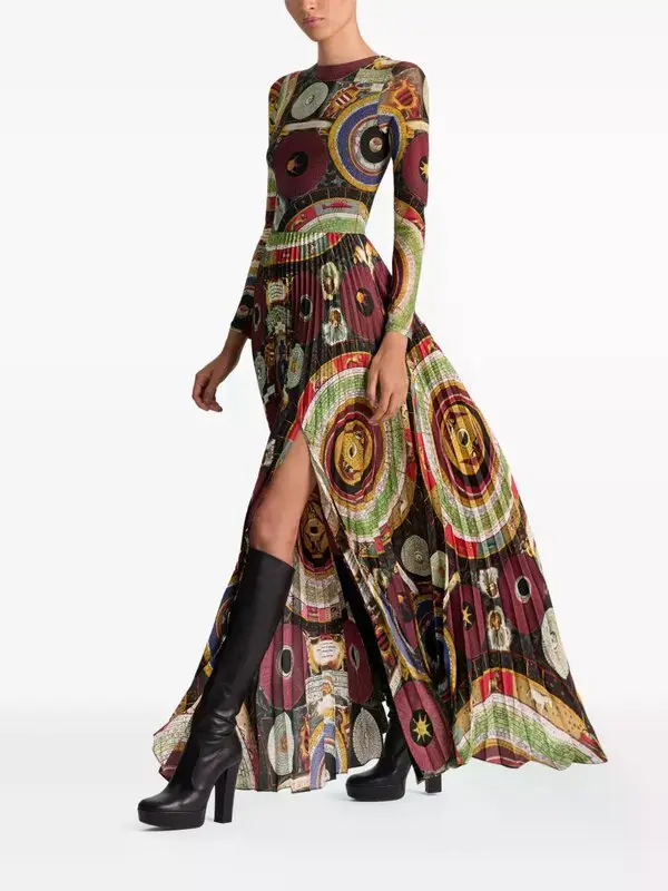alice olivia ivey sunburst pleated maxi dress Ivey Sunburst-pleated Maxi Dress