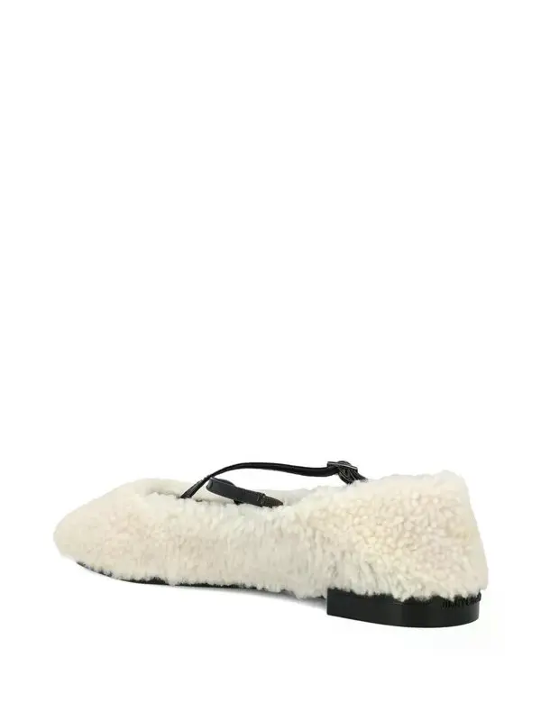 JIMMY CHOO Shearling Ballerina Flats - White