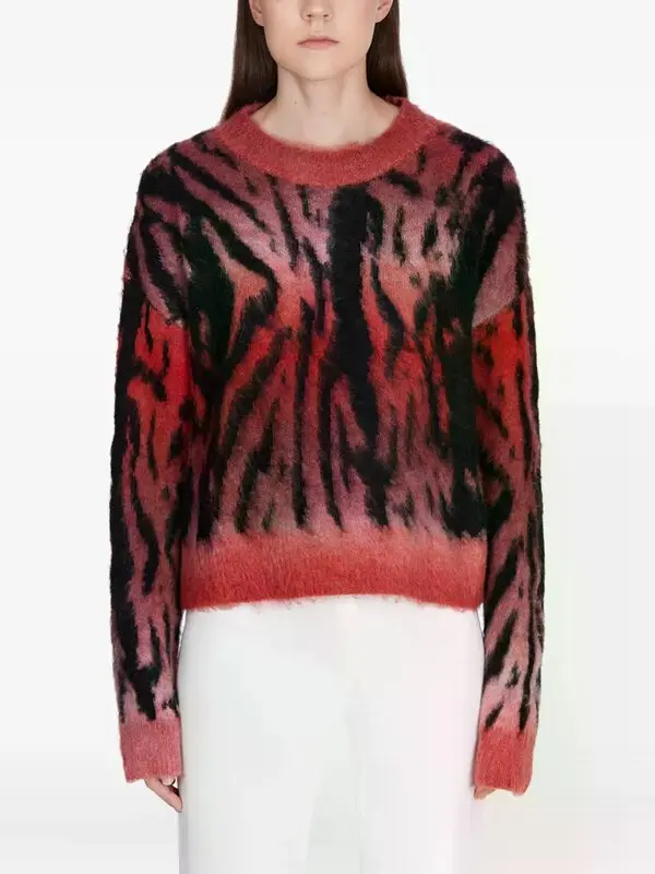 Just Cavalli Tiger Print Crew Neck Long Sleeve Jumper