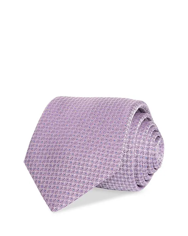 BOSS Classic Spiral Grid Neck Tie - Light Pastel Purple