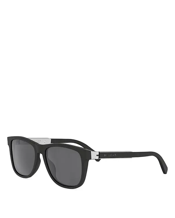 BVLGARI Aluminium Square Sunglasses, 54mm - Mirror Black/smoke