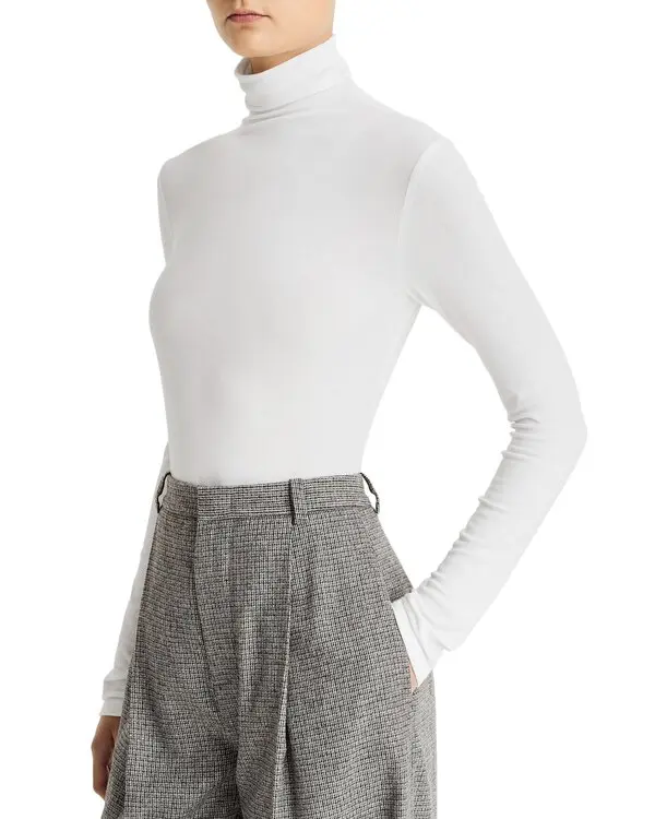 Vince Essential Long Sleeved Turtleneck Top - Off White