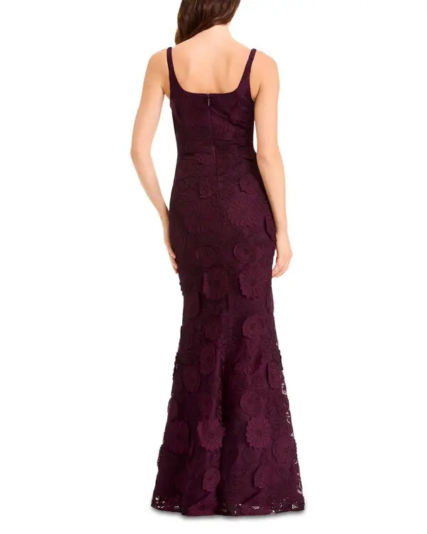 Dress The Population Lorena Applique Gown - Dark Cherry