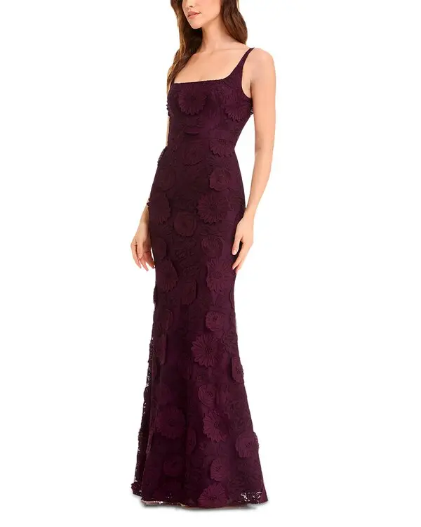 Dress The Population Lorena Applique Gown - Dark Cherry