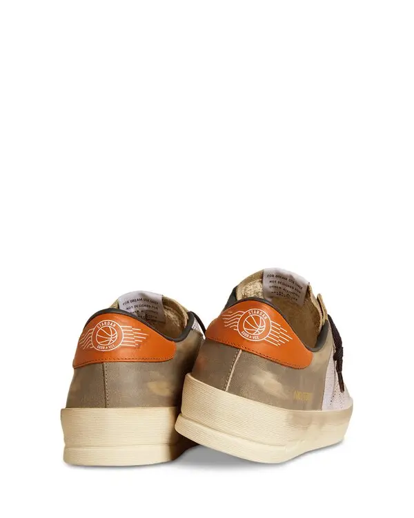 GOLDEN GOOSE Stardan Mesh And Leather Sneakers - Light Grey