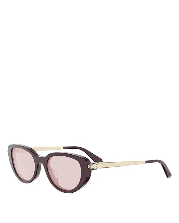 BVLGARI Serpenti Forever Oval Sunglasses, 50mm - Solid Bordeaux/solid Pink