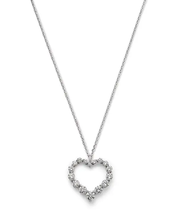 Bloomingdale'S 2.0 Tcw Certified Lab Grown Diamond Heart Pendant Necklace - White