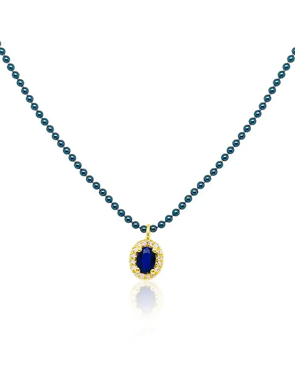 Meira T Opal And Diamond Beaded Pendant Necklace - Blue