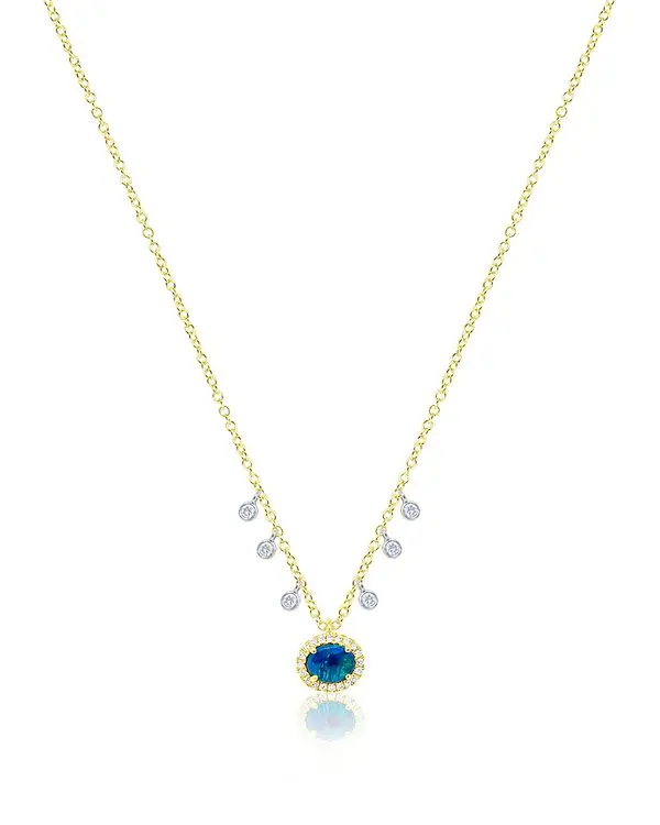 Meira T 14k White & Yellow Opal & Blue Topaz Pendant Necklace - Gold