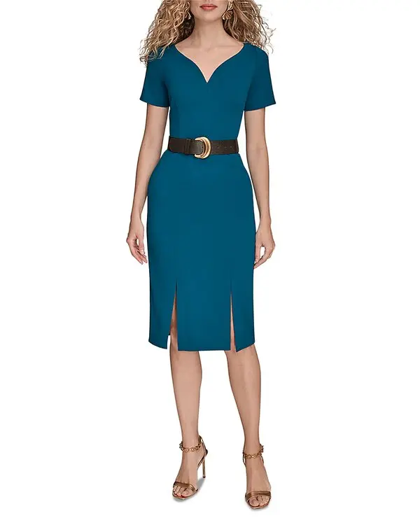 Donna Karan New York Belted Midi Sheath Dress
