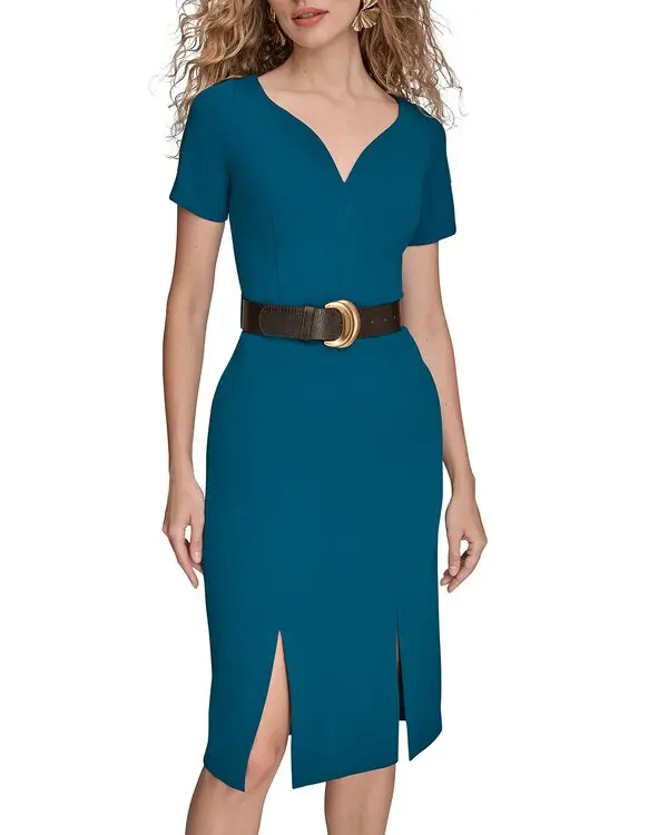 Donna Karan New York Belted Midi Sheath Dress