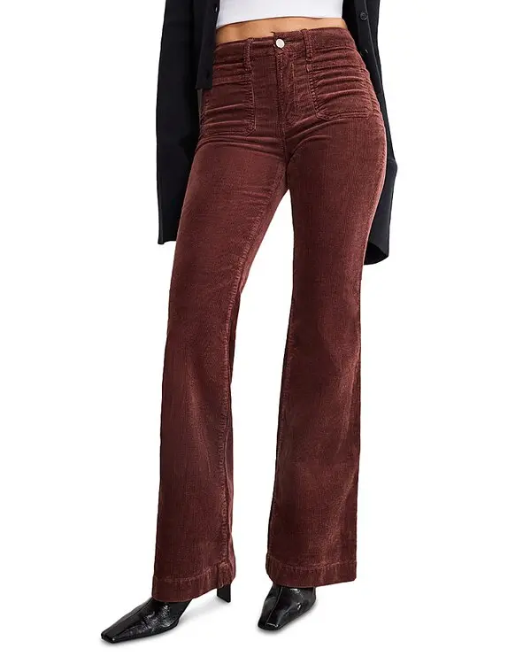 Good American Good Legs Flare Corduroy Jeans - Walnut
