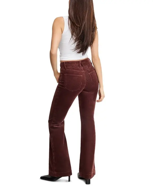 Good American Good Legs Flare Corduroy Jeans - Walnut