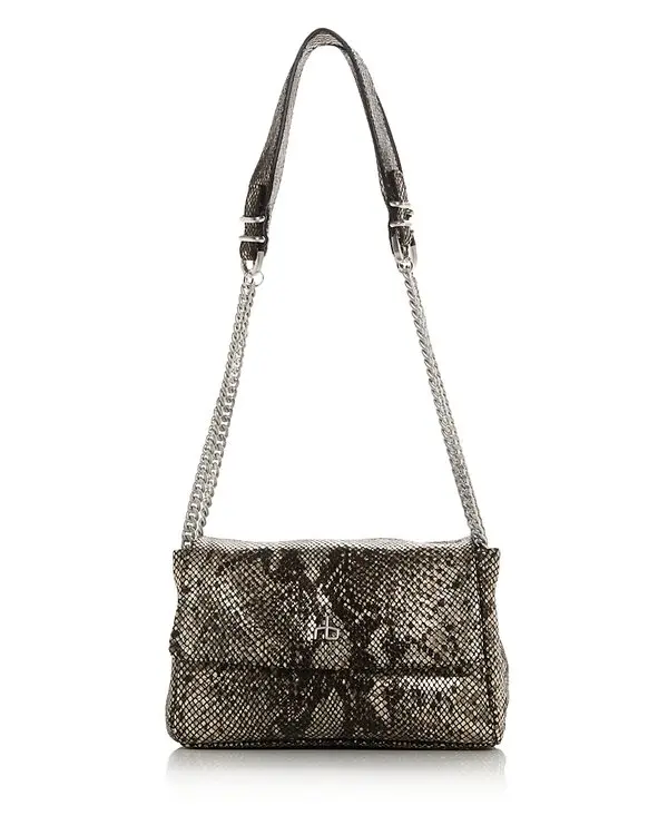 Rag & Bone Chelsea Python Embossed Leather Shoulder Bag - Black Multi