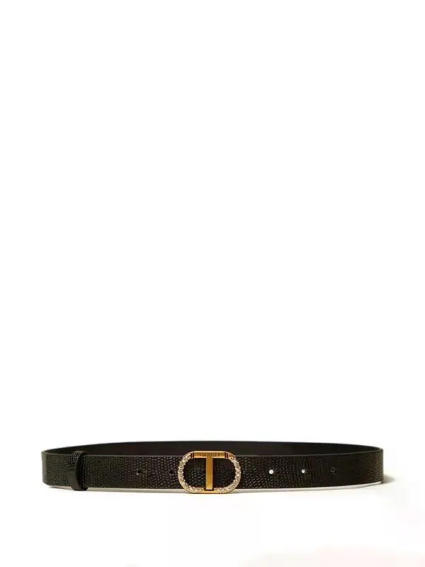 TWINSET Rhinestone-embellished Leather Belt - Black