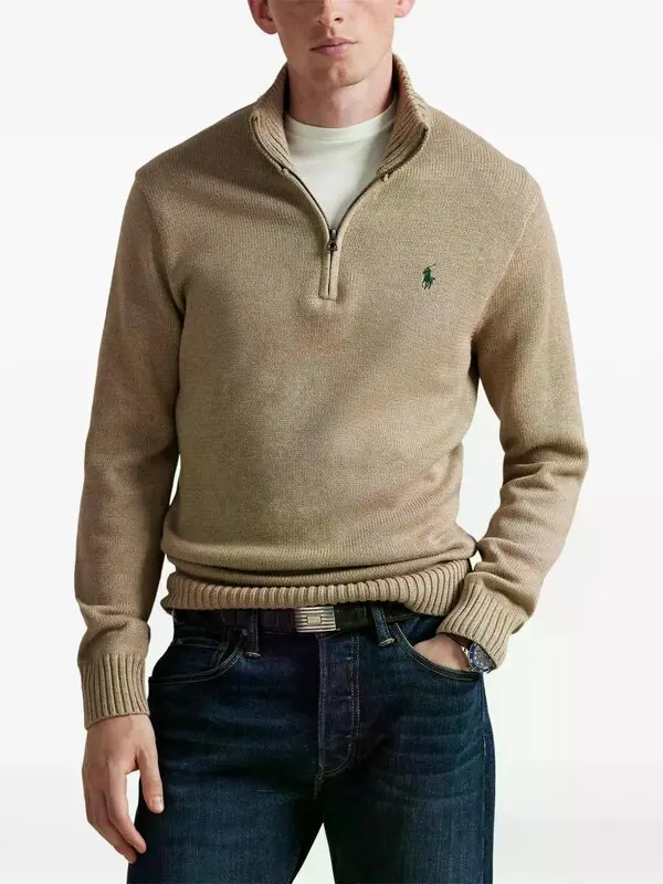 Polo Ralph Lauren Half-zip Cotton Sweater - Neutrals