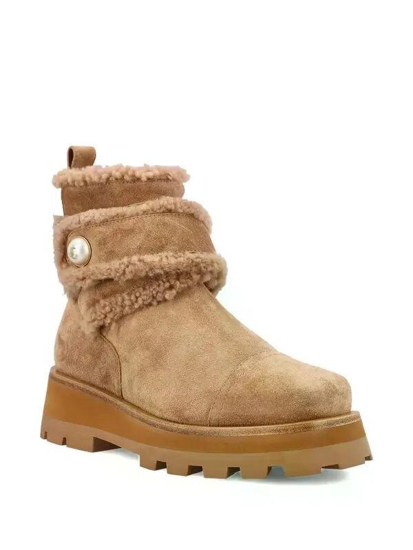 JIMMY CHOO Shearling-trimmed Platform Boots