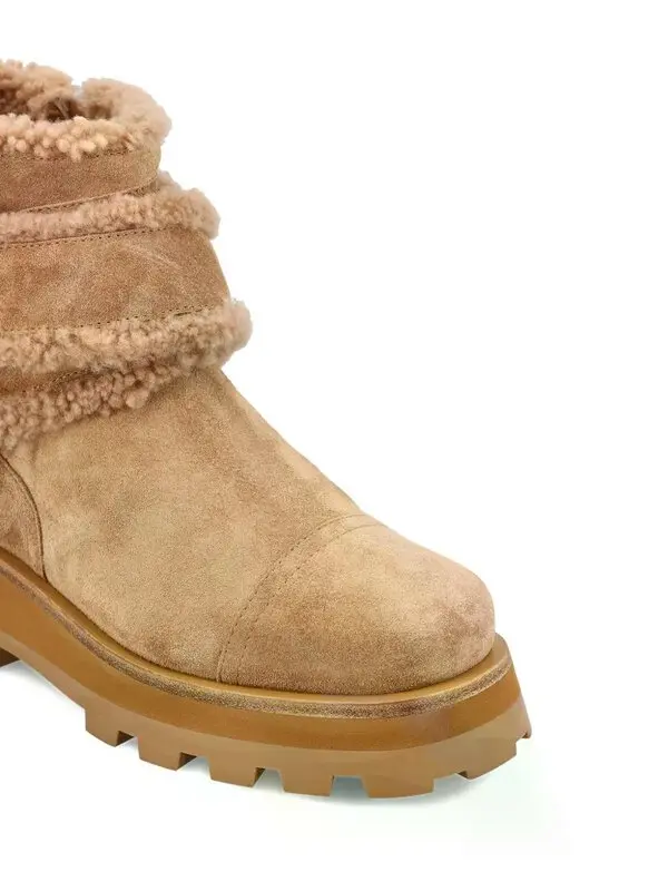 JIMMY CHOO Shearling-trimmed Platform Boots