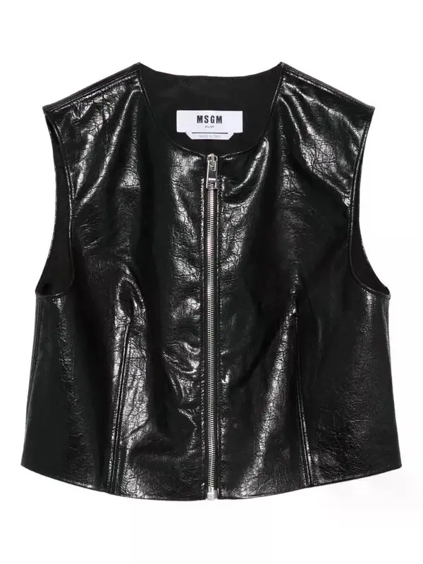 MSGM Zip-front Sleeveless Top