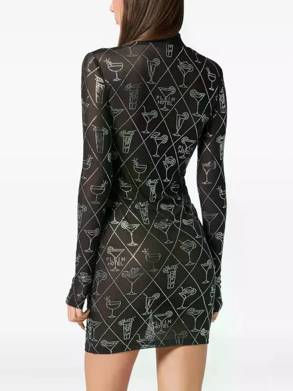 Philipp Plein Crystal-embellished Mini Dress