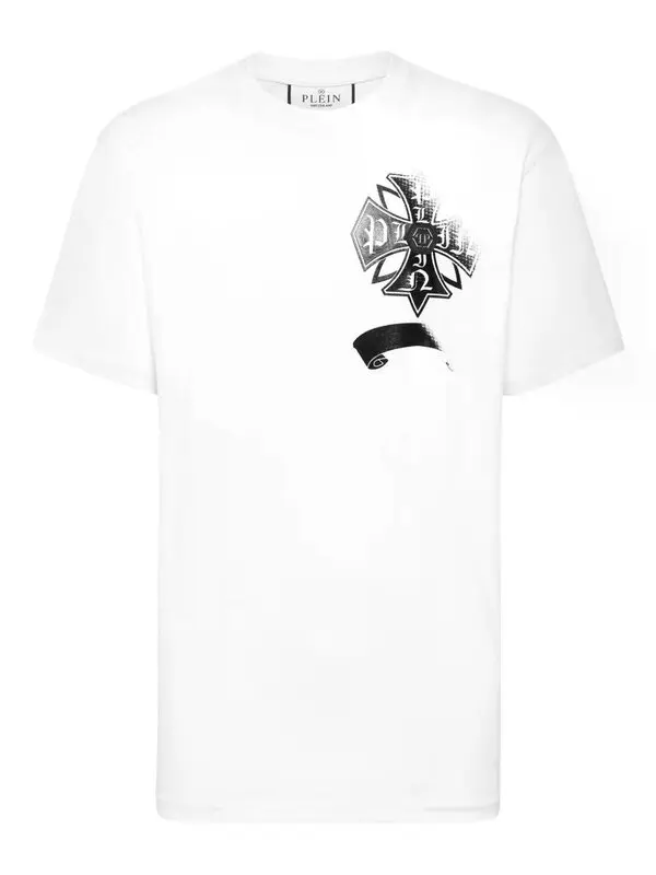 Philipp Plein Destroyed Crest T-shirt - White