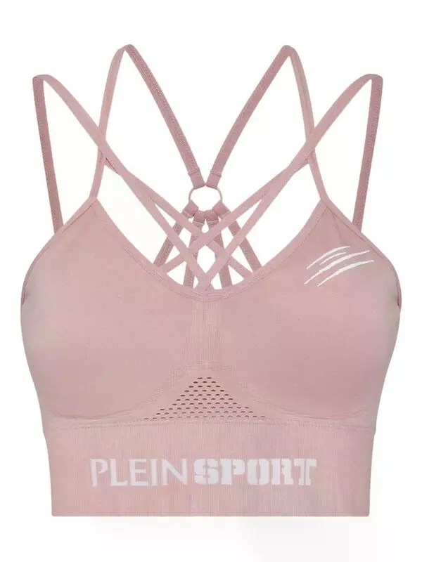 PLEIN SPORT Criss-cross-strap Sports Bra - Pink