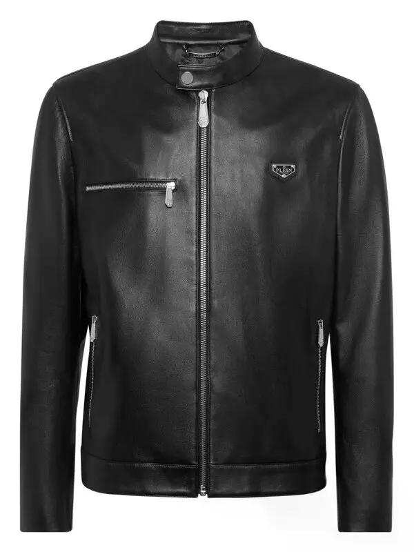 Philipp Plein Zip-fastening Leather Jacket - Black