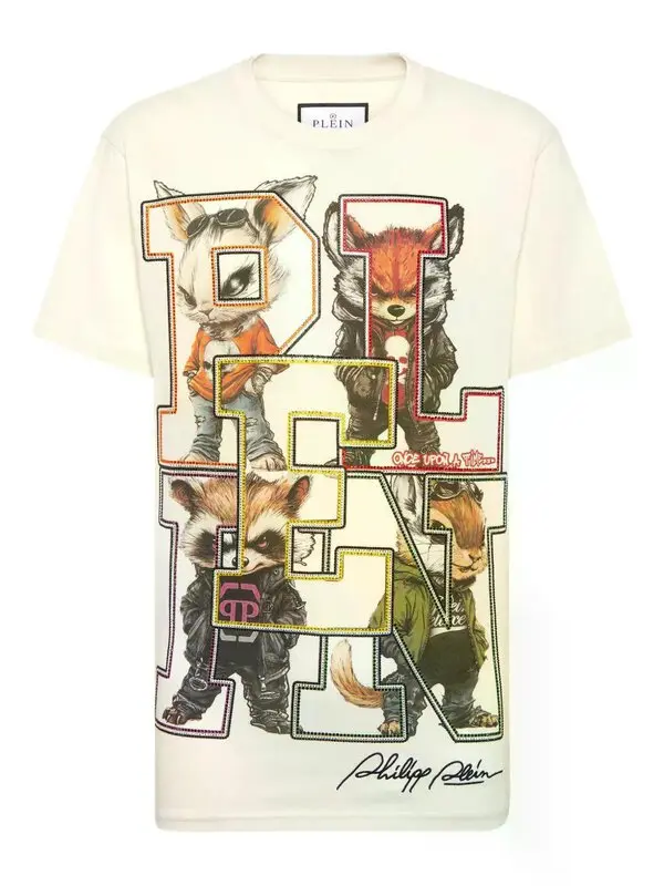 Philipp Plein College Animals T-shirt - Neutrals