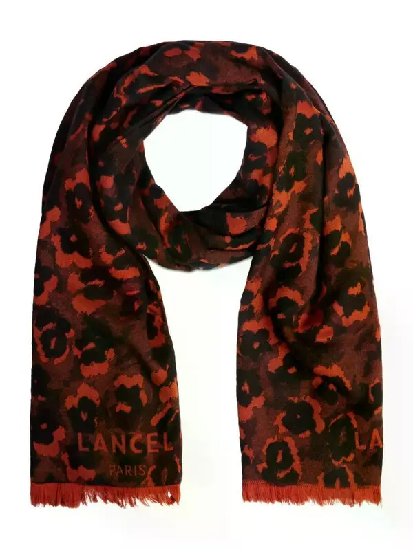 LANCEL Leopard Mania Wool Scarf