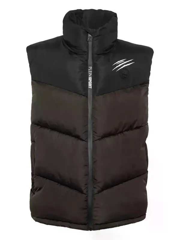PLEIN SPORT Claw-print Quilted Gilet - Brown