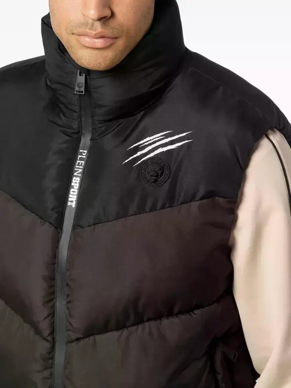 PLEIN SPORT Claw-print Quilted Gilet - Brown