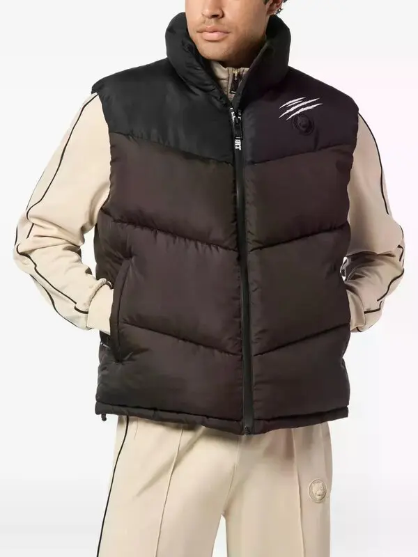 PLEIN SPORT Claw-print Quilted Gilet - Brown