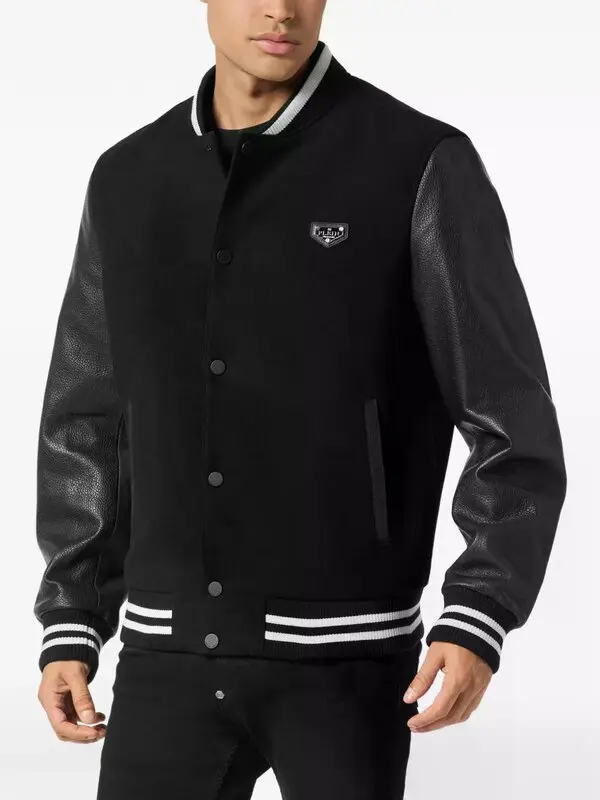 Philipp Plein Rhinestone-embellished Bomber Jacket - Black