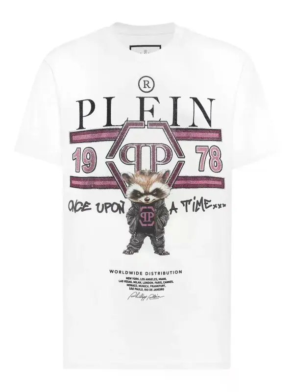 Philipp Plein Raccoon-print Round Neck T-shirt - White