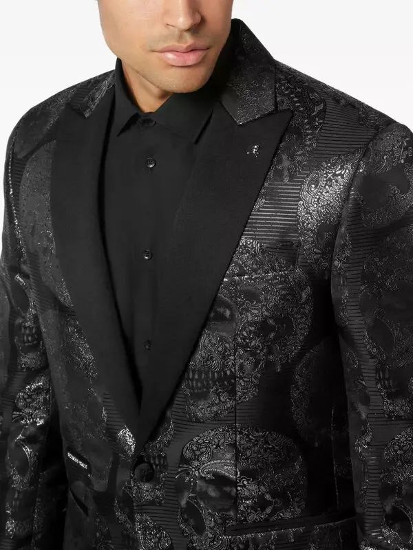 Philipp Plein Skull Jacquard Blazer