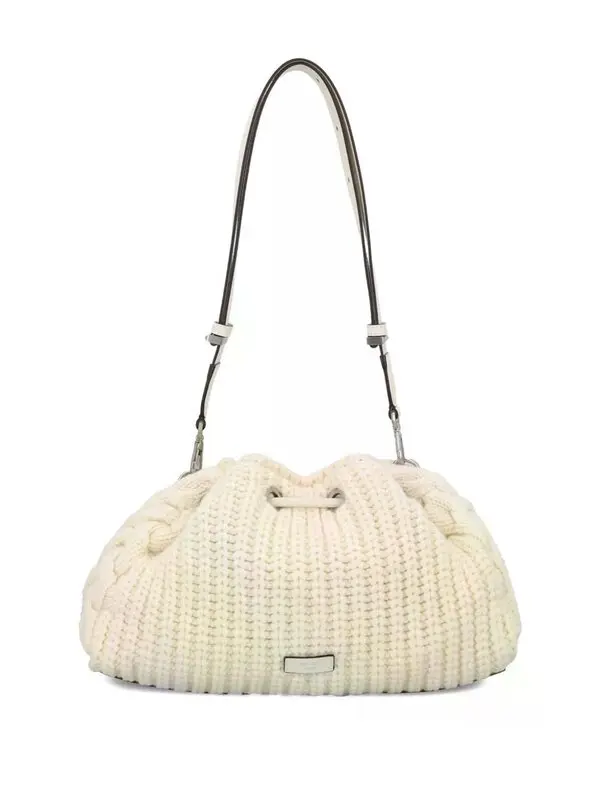 JIMMY CHOO Cable-knit Drawstring Shoulder Bag