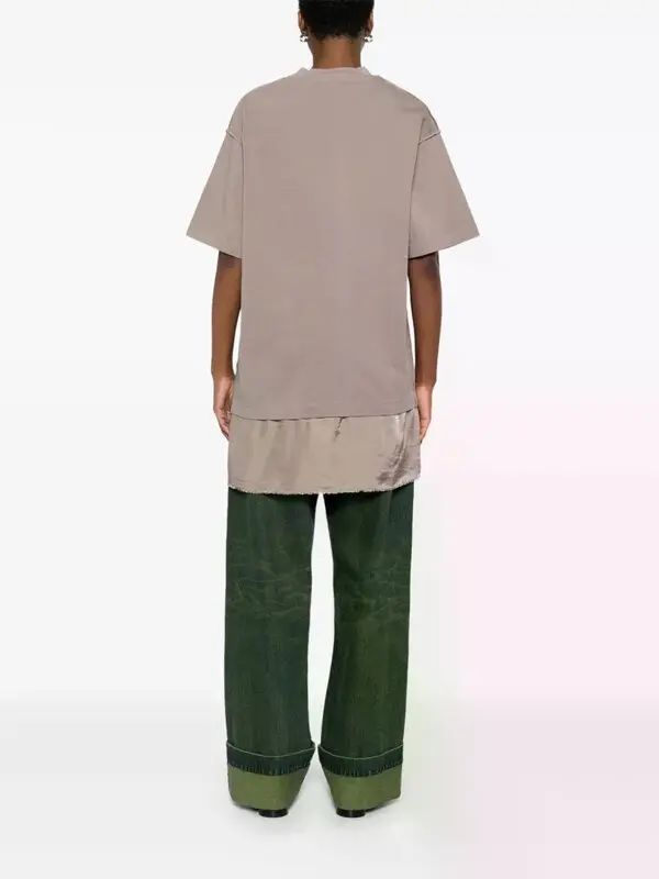 FEDERICO CINA Panelled Crew-neck T-shirt - Brown